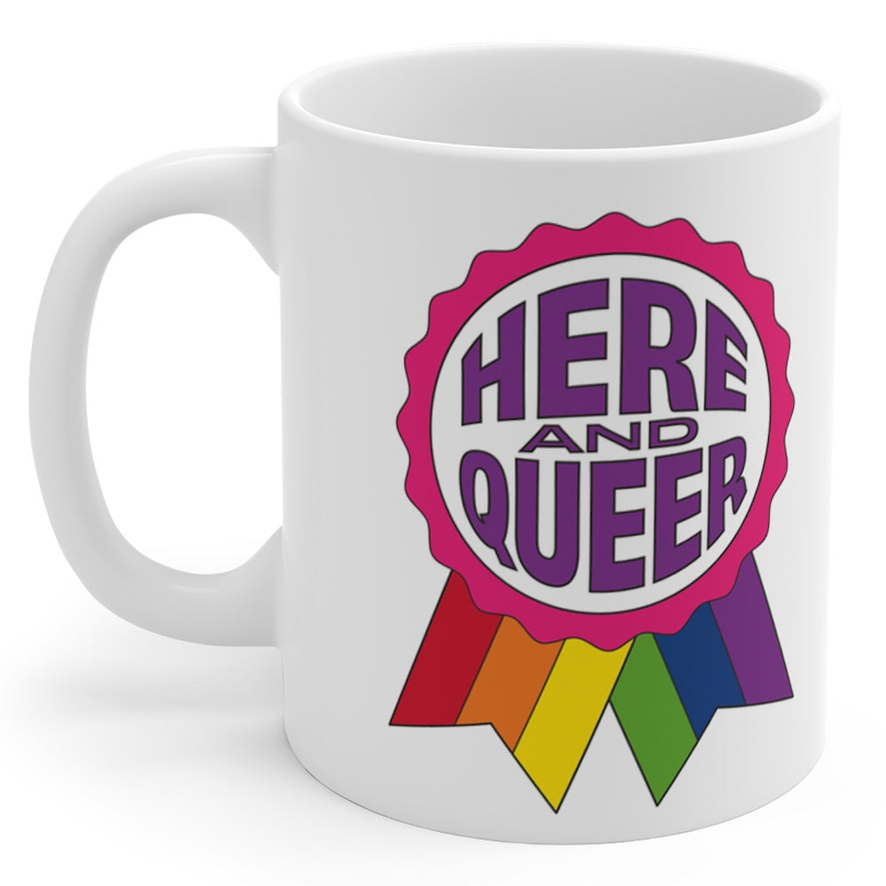 Here & Queer Mug – www.gayprideshop.co.uk