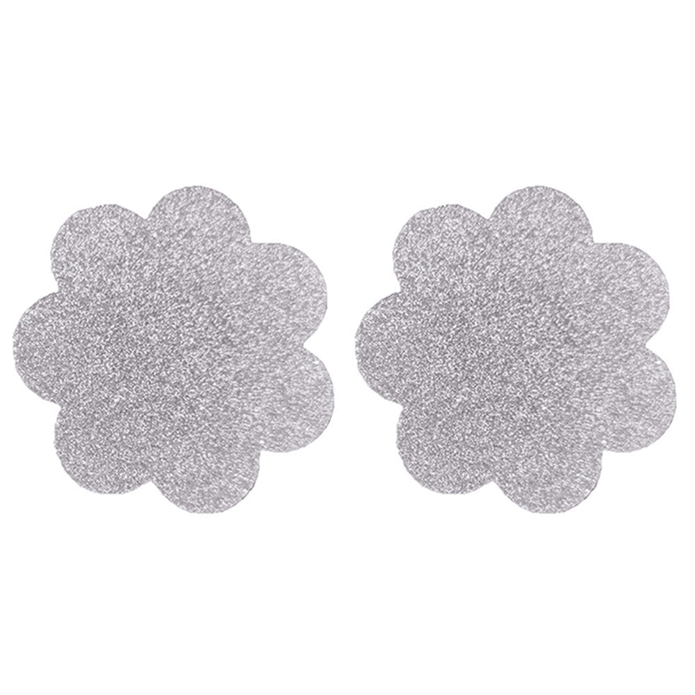 Nipple Pasties Silver Glitter Petals www.gayprideshop