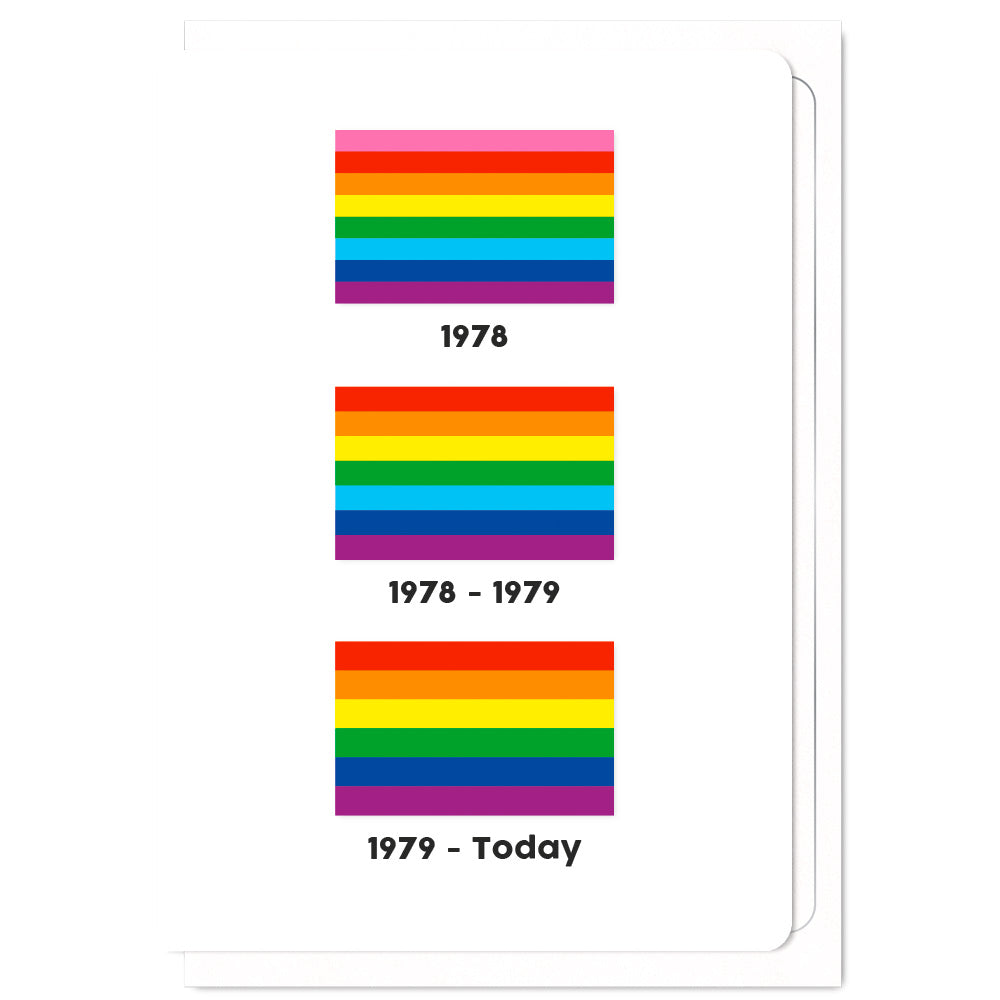 History Of The Rainbow Pride Flag - Greetings Card – www.gayprideshop.co.uk
