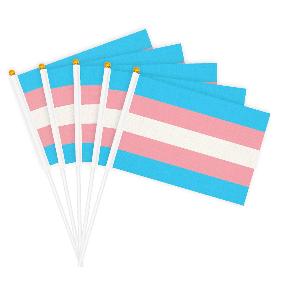 5 Pack - Transgender Hand Held Flag (22.5cm x 15cm) – www.gayprideshop ...