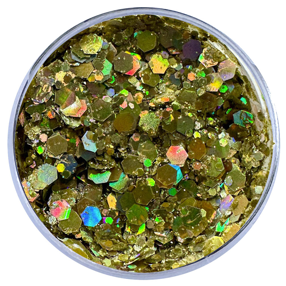 Biodegradable Glitter Gel - Holographic Champagne (Chunky Mix BioChamp ...