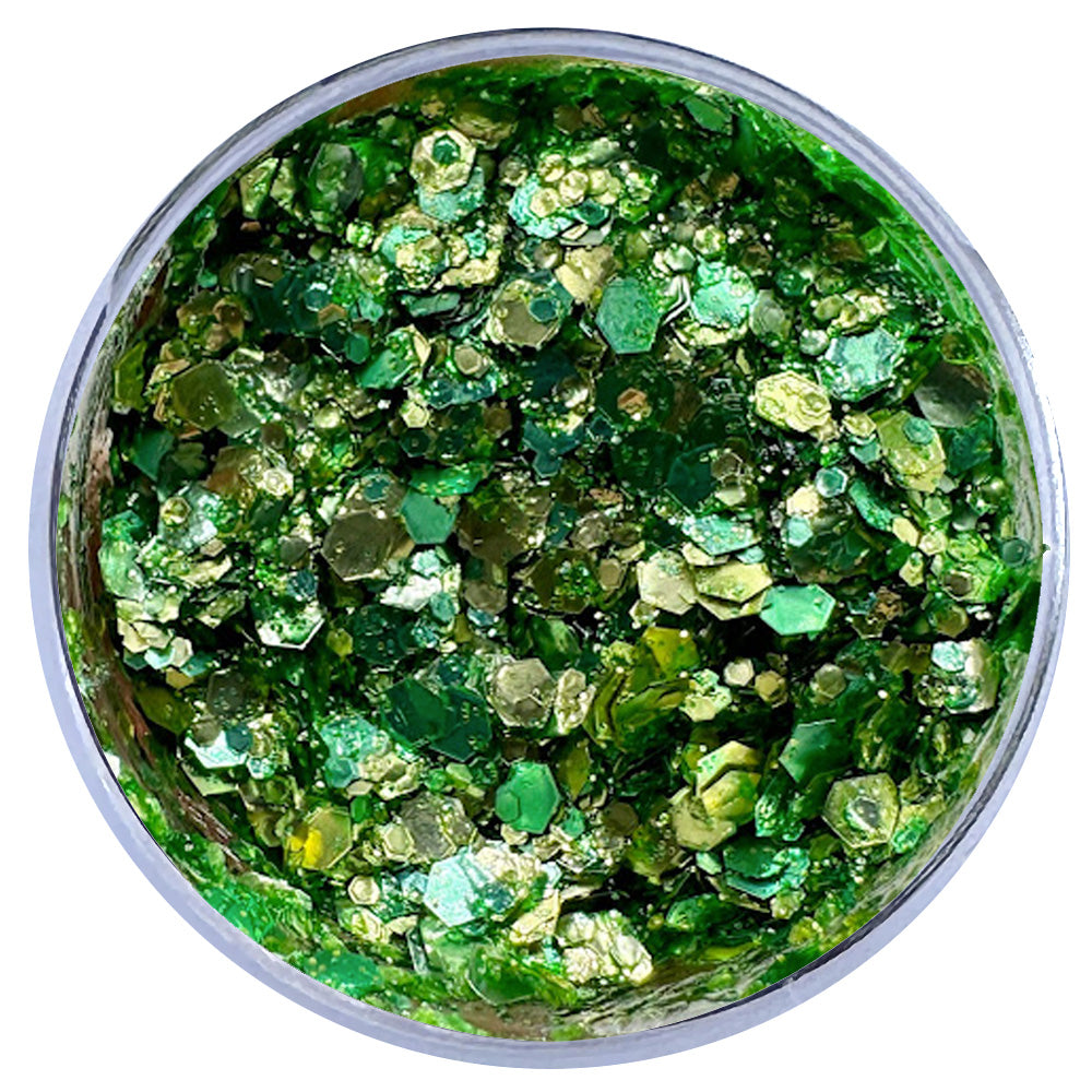 Biodegradable Glitter Gel - Metallic Gold & Green (Chunky Mix BioPinea ...