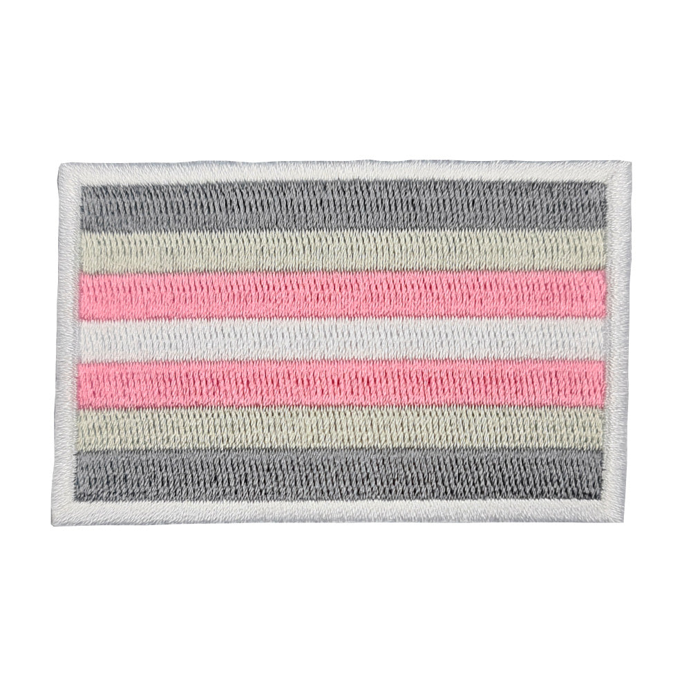 Demigirl Pride Flag Rectangular Embroidered Iron-On Festival Patch ...