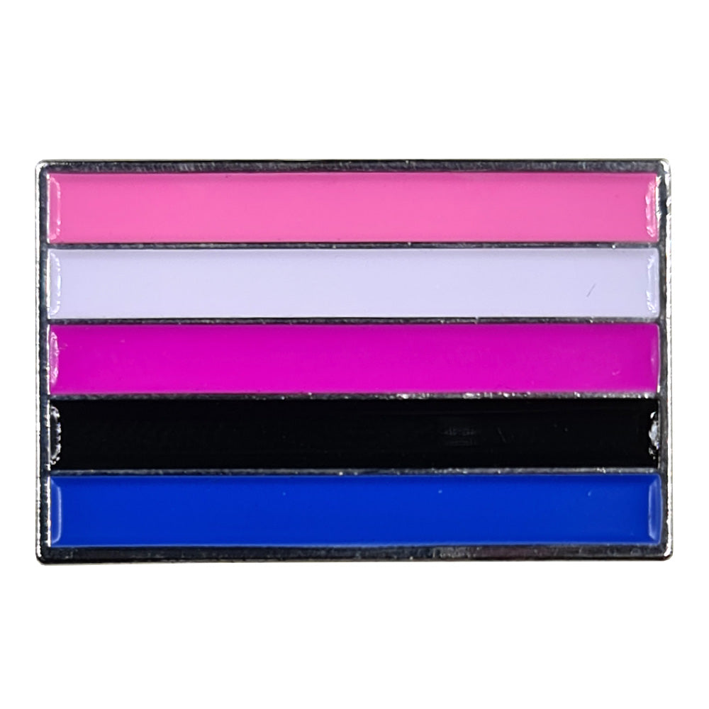 Genderfluid Pride Flag Silver Metal Rectangle Lapel Pin Badge – www ...