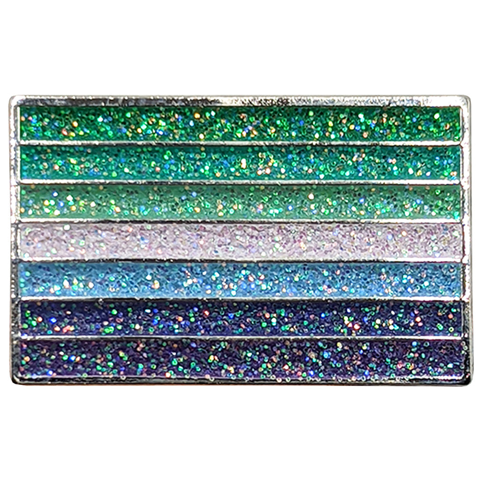 Gay Male / MLM (Men Loving Men) Metal Rectangle Lapel Pin Badge - Glit ...