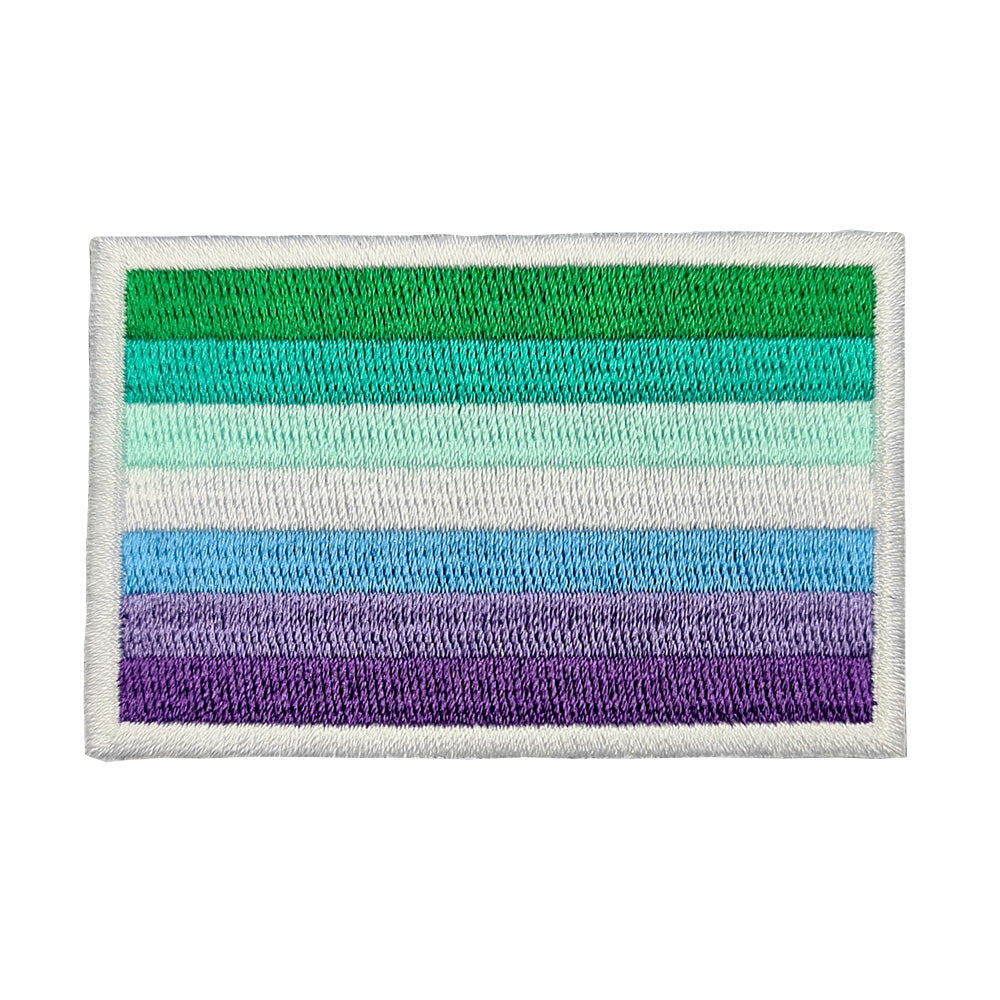 Gay Male / MLM (Men Loving Men) Pride Flag Rectangular Embroidered Iro ...