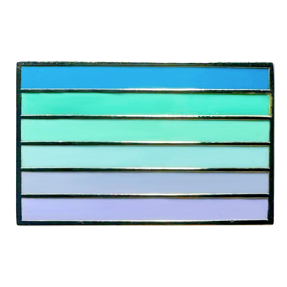 Neptunic Pride Flag Silver Metal Rectangle Lapel Pin Badge – www ...