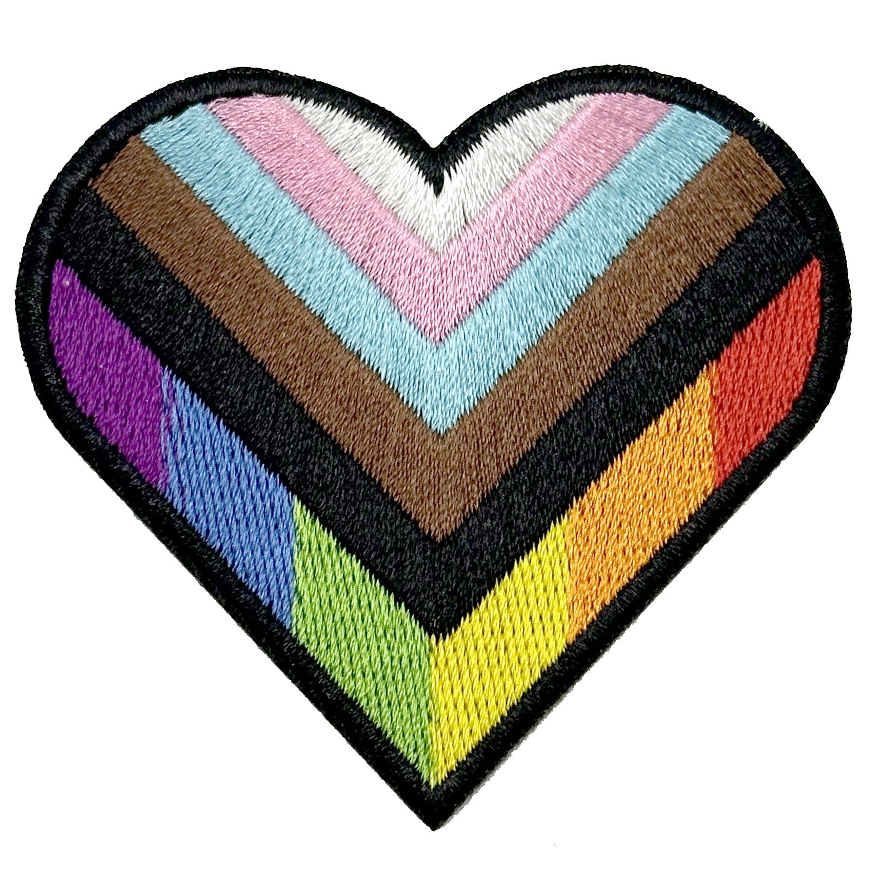 Progress Pride Heart Embroidered Iron-On Patch – www.gayprideshop.co.uk