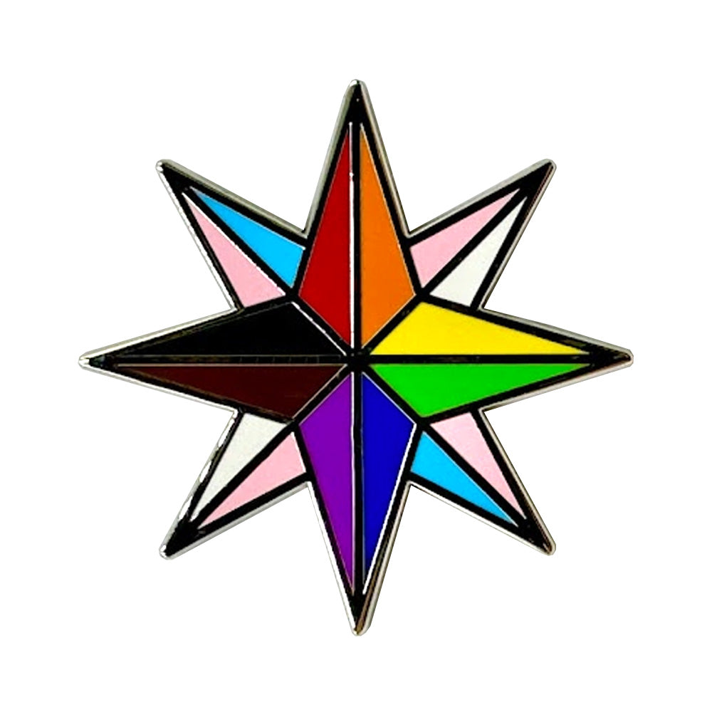 Progress Pride - Star Enamel Lapel Pin Badge – www.gayprideshop.co.uk
