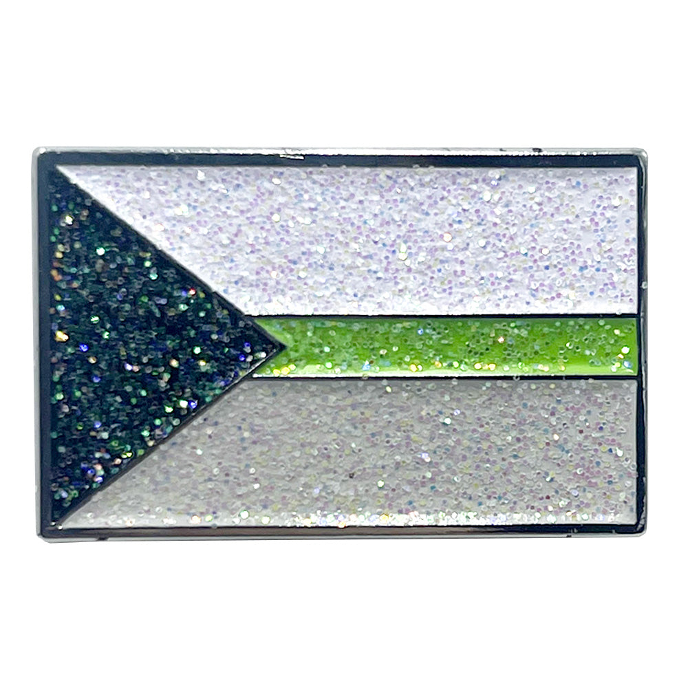 Demiromantic Pride Flag Silver Metal Rectangle Lapel Pin Badge - Glitt ...