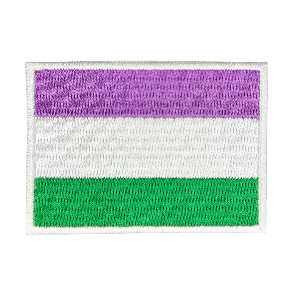 Genderqueer Flag Rectangular Embroidered Iron-On Patch – www ...