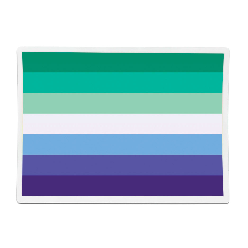 Gay Male / MLM (Men Loving Men) Flag Rectangle Vinyl Waterproof Sticke ...