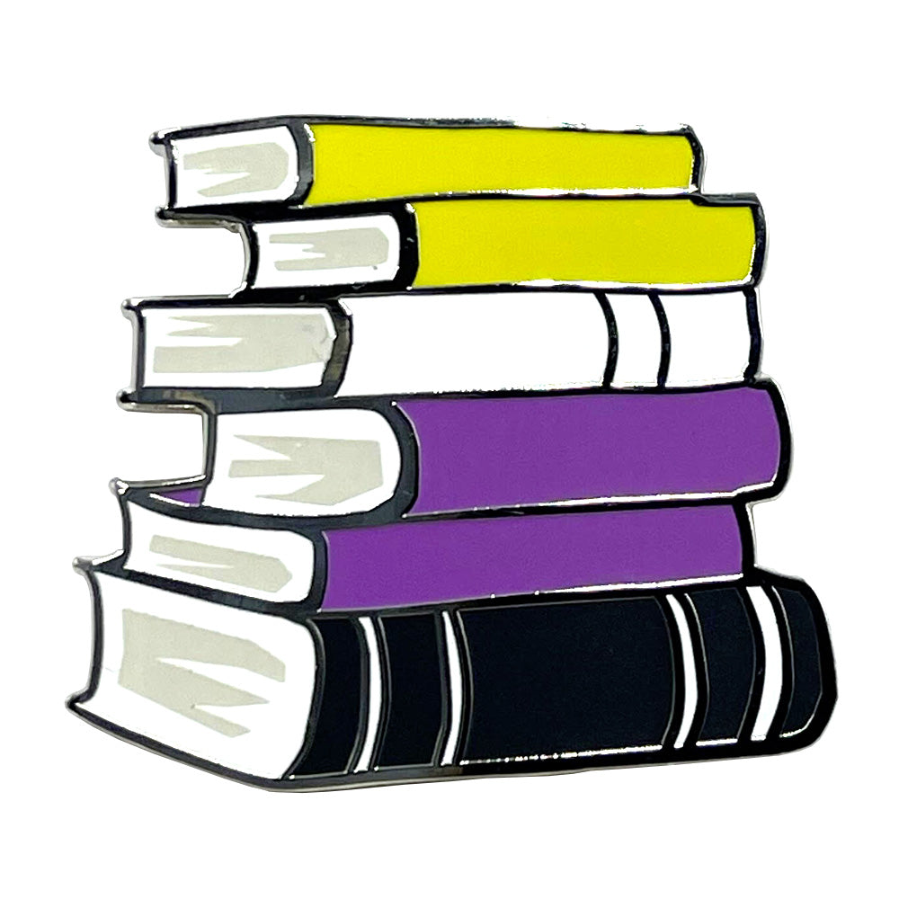 Non Binary Pride Stack Of Books Metal Lapel Pin Badge – www ...
