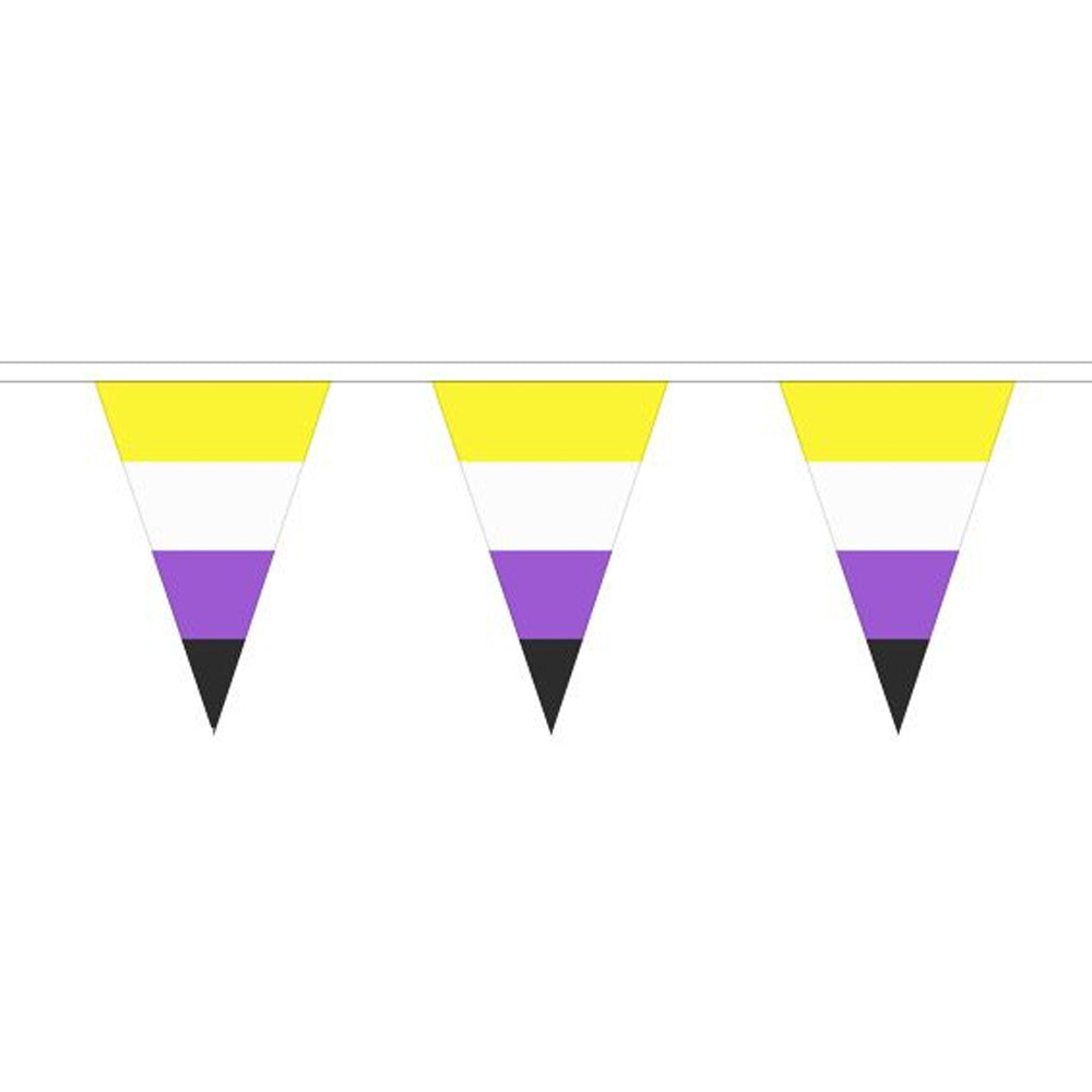 Non Binary Pride Flag Triangle Bunting (12m x 30 flags) – www.gayprideshop.co.uk