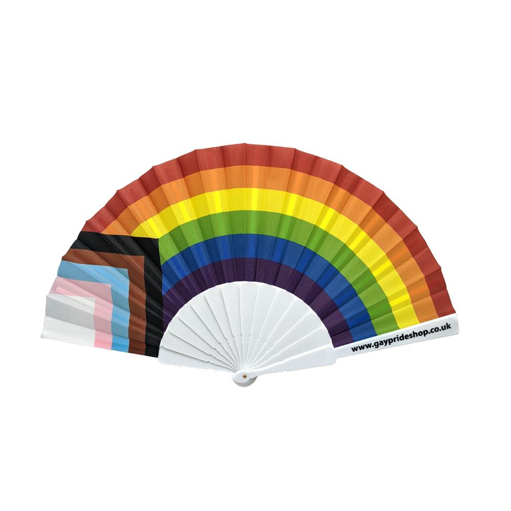 Progress Pride Flag Hand Fan - Medium 23cm – www.gayprideshop.co.uk