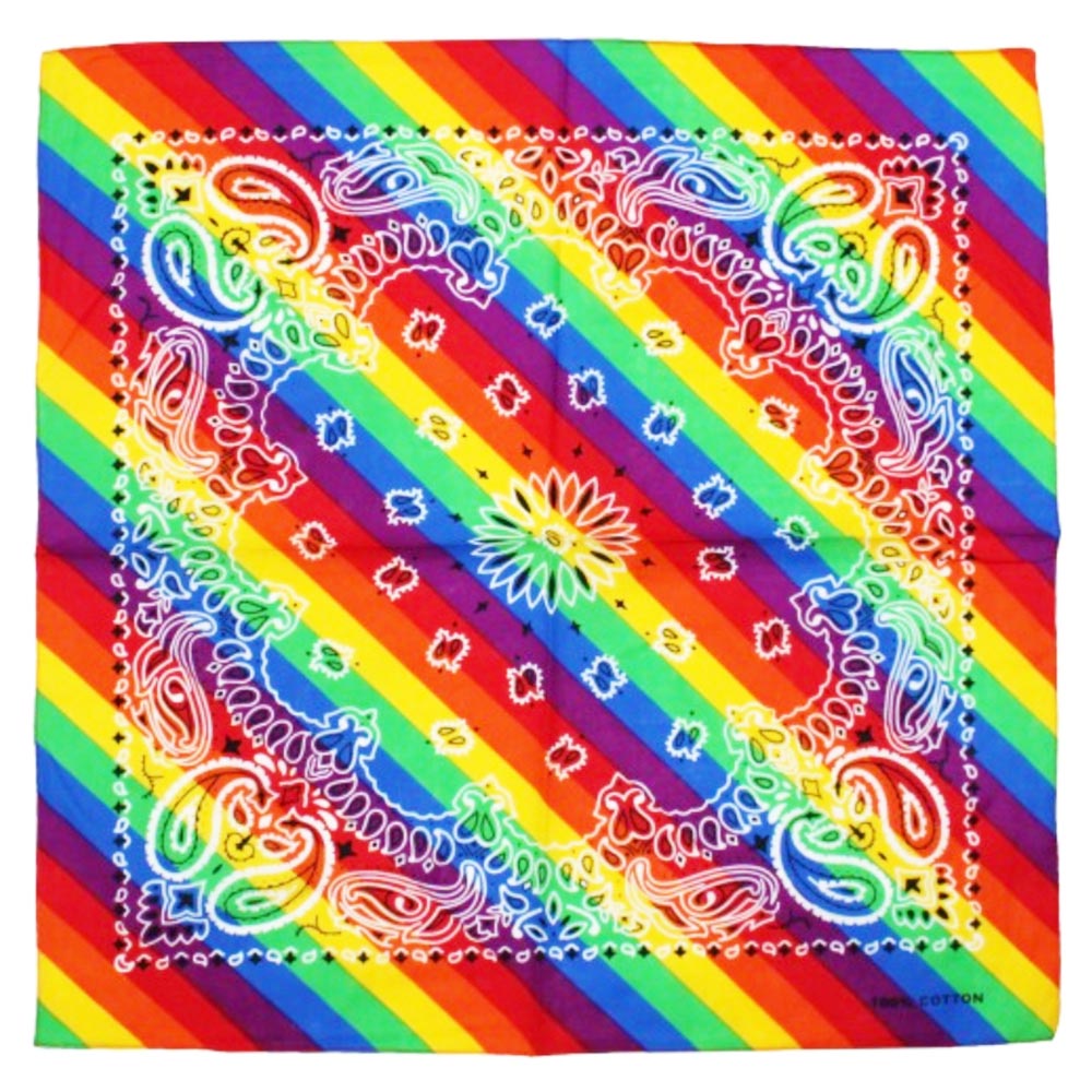 Gay Pride Rainbow Flag Bandana (Paisley Pattern) – www.gayprideshop.co.uk