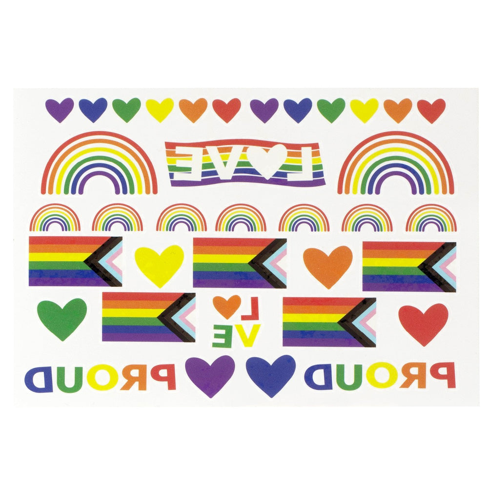 Gay Pride Rainbow Temporary Tattoos 46 Tattoos X 2 Sheets
