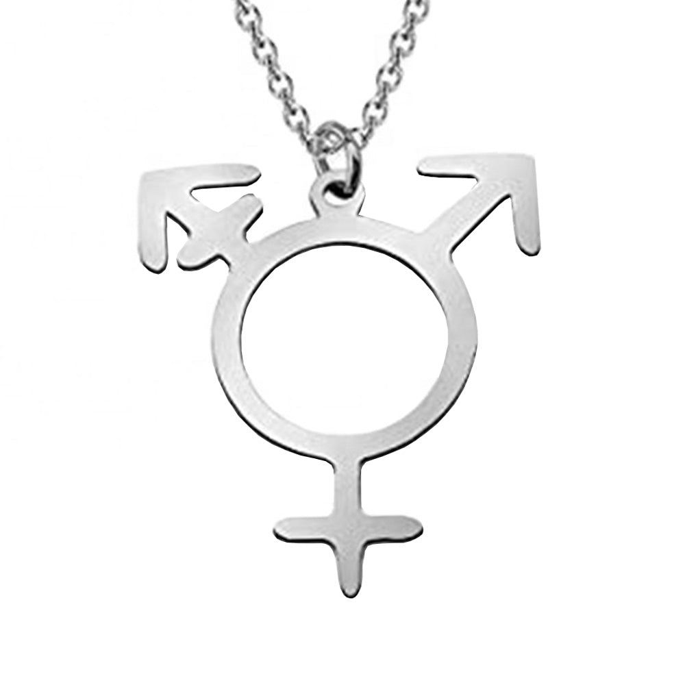 Transgender Symbol Stainless Steel Necklace – www.gayprideshop.co.uk