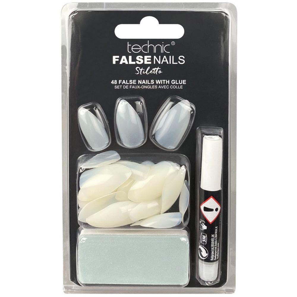 Technic False Nails - 48 Stiletto Nails with Glue – www.gayprideshop.co.uk