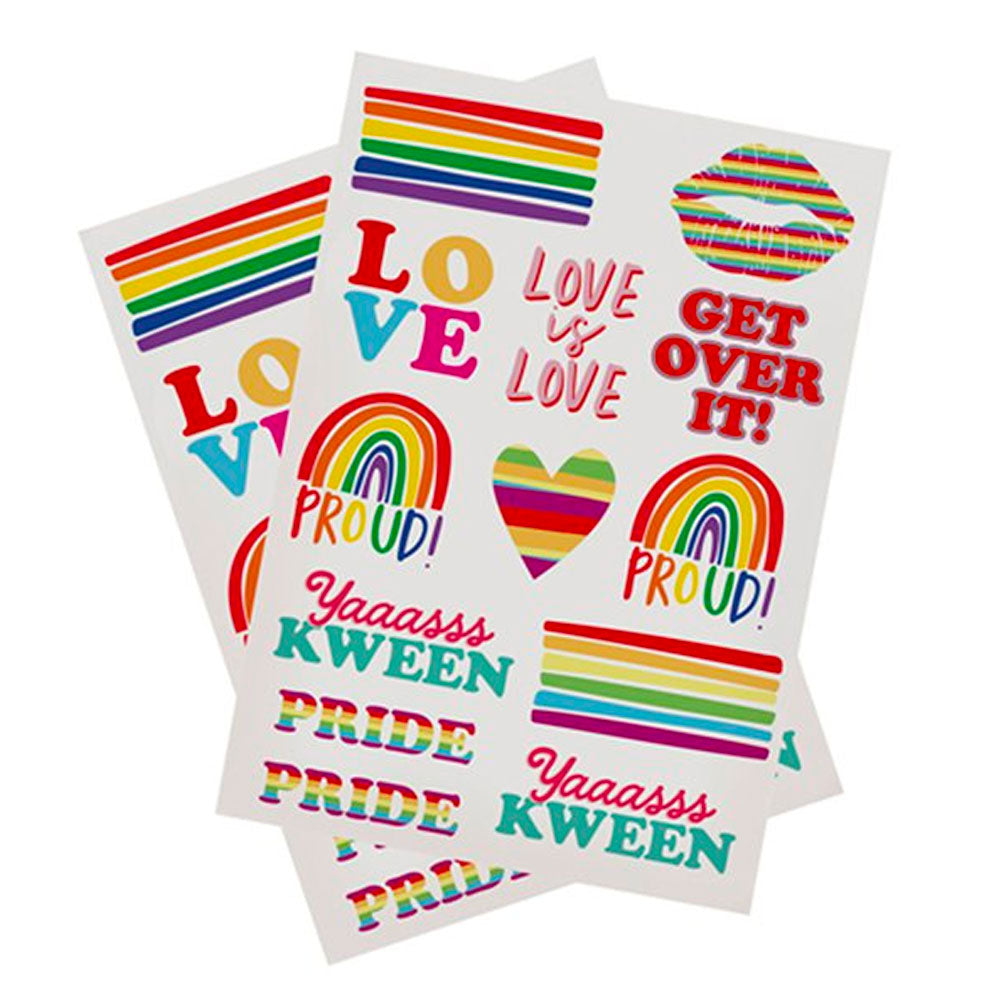 Gay Pride Rainbow Temporary Tattoos (26 Tattoos x 2 Sheets) – www ...
