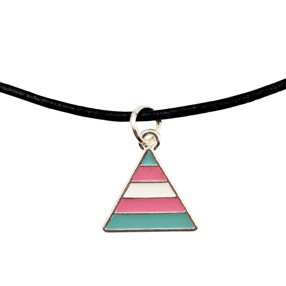 Transgender Flag Silver Plated Triangle Charm Necklace – www ...