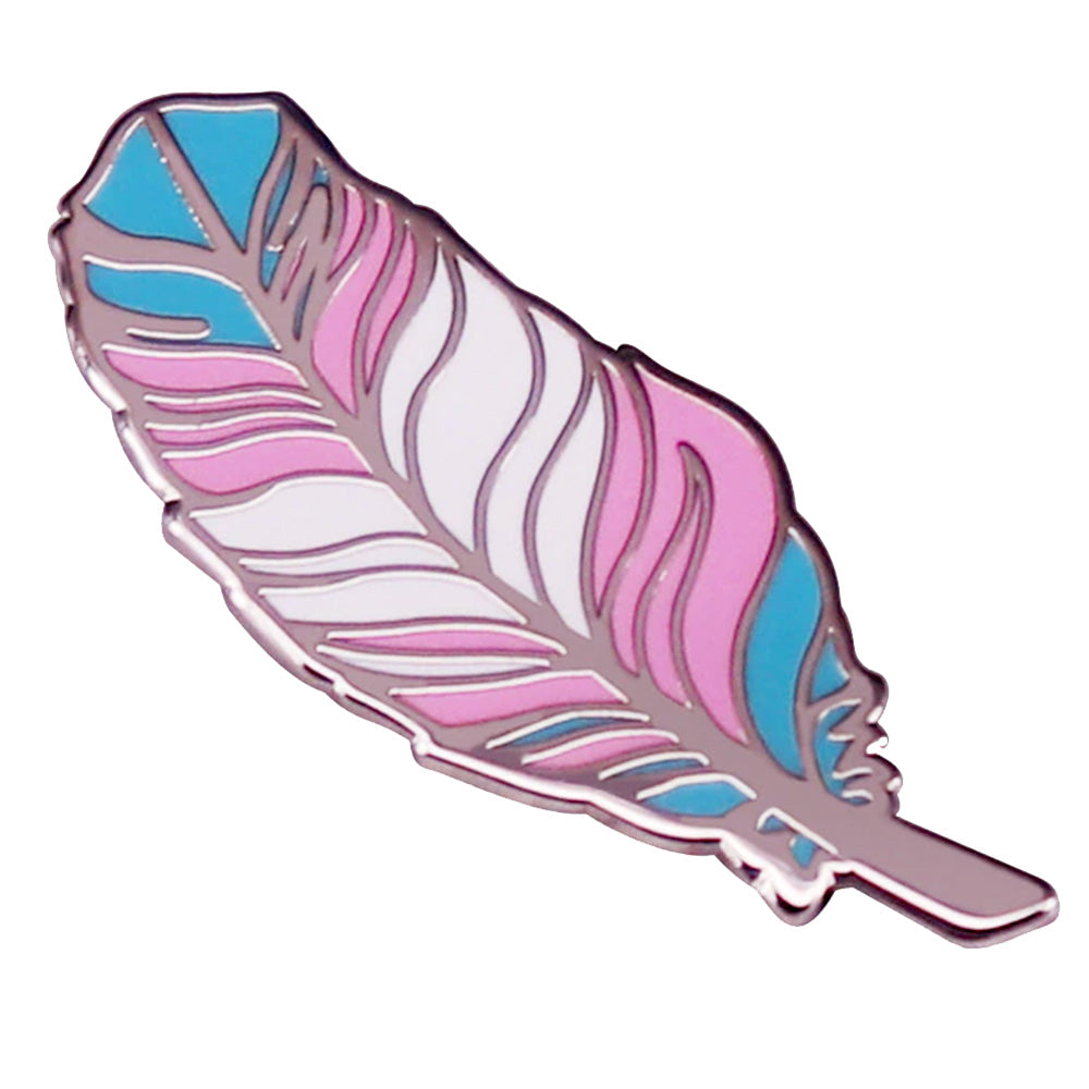 Transgender Feather Enamel Pin – www.gayprideshop.co.uk
