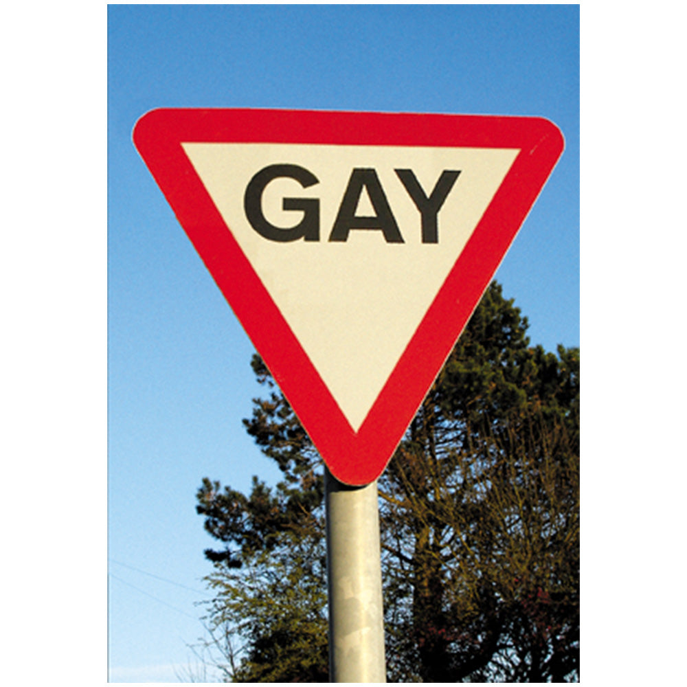 Gay Road Sign Greetings Card – www.gayprideshop.co.uk
