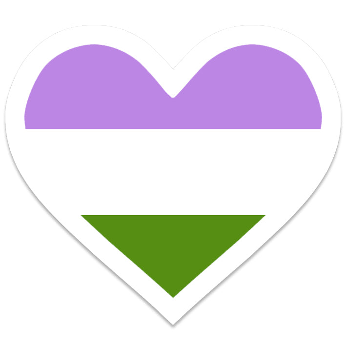 Genderqueer Heart Vinyl Waterproof Sticker – www.gayprideshop.co.uk