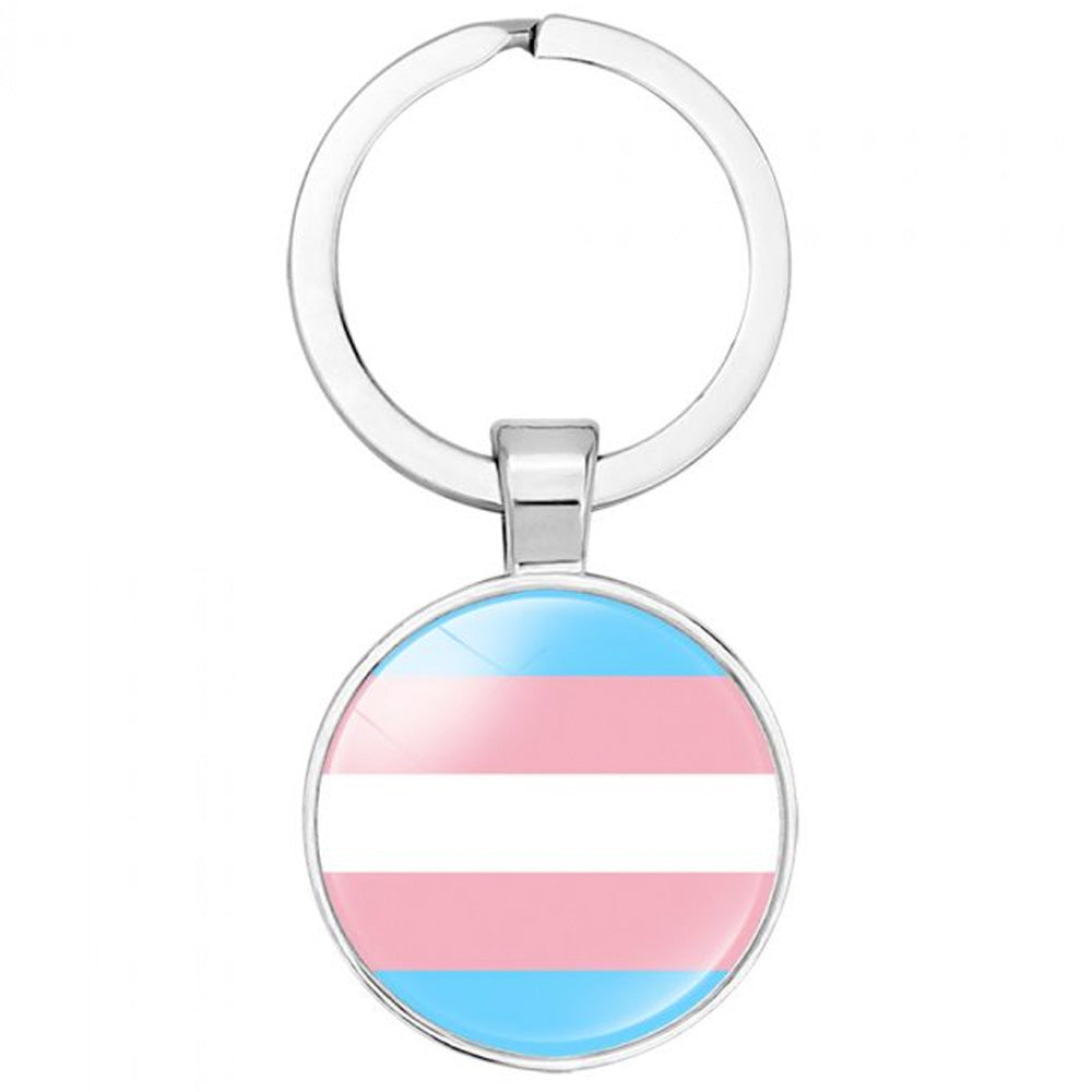 Round Stainless Steel Keyring - Transgender – www.gayprideshop.co.uk