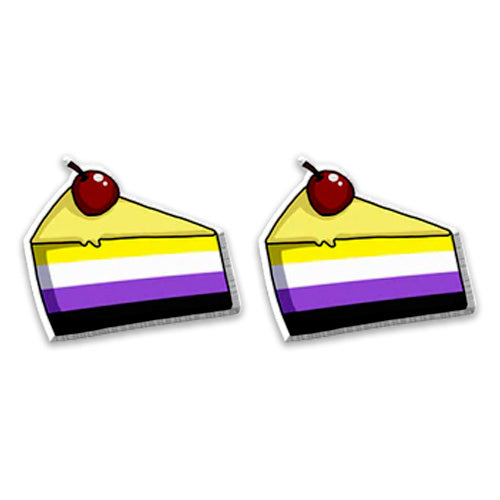 Non Binary Cake Stud Earrings – www.gayprideshop.co.uk