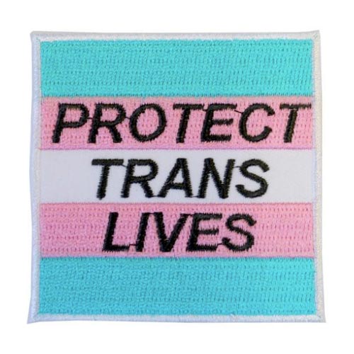 Protect Trans Lives Embroidered Iron-On Patch – www.gayprideshop.co.uk