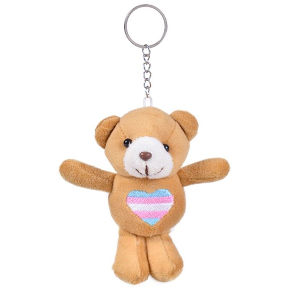 Teddy Bear Keyring - Transgender Heart – www.gayprideshop.co.uk