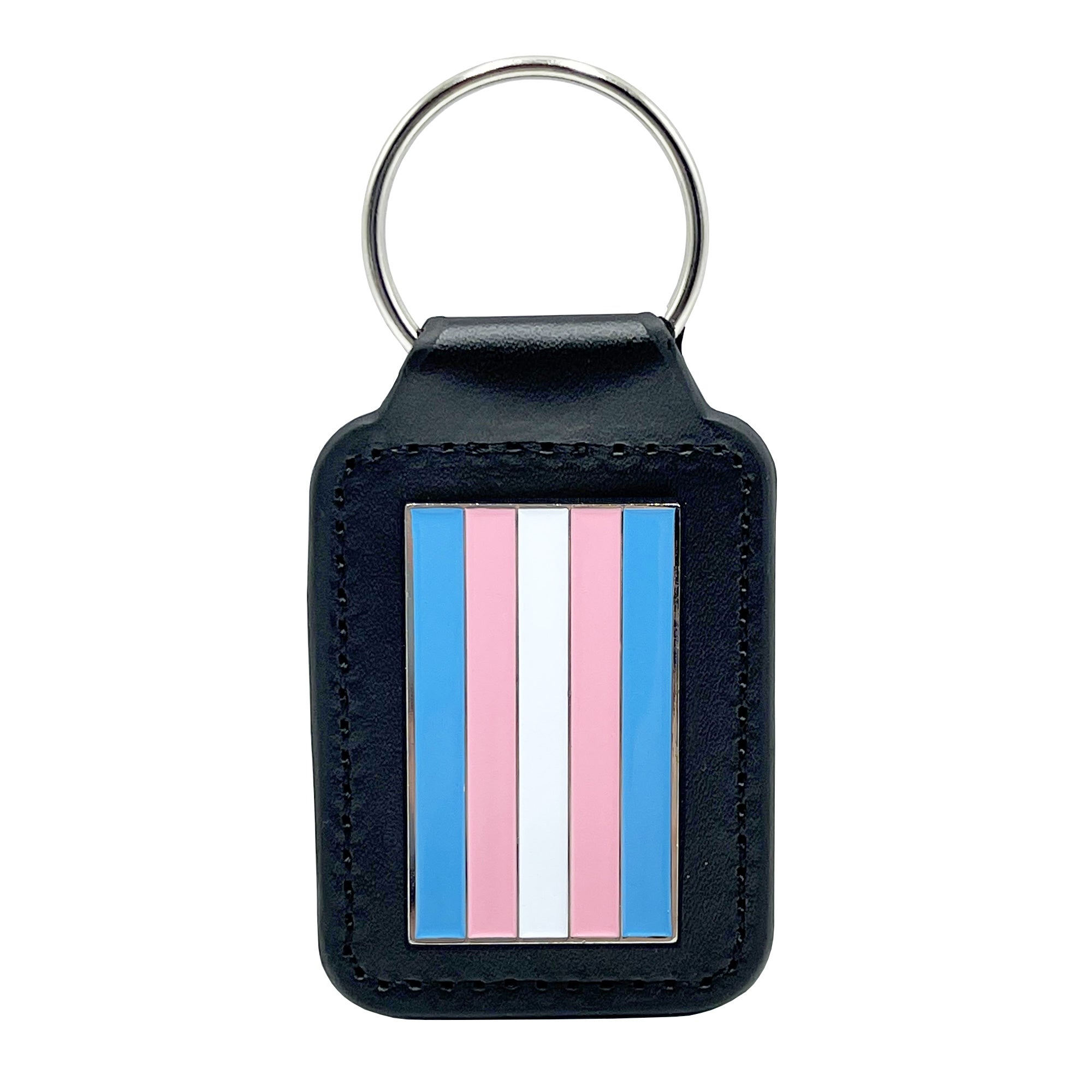 Transgender Pride (LGBTQ+) Leather & Metal Keyring – www.gayprideshop.co.uk